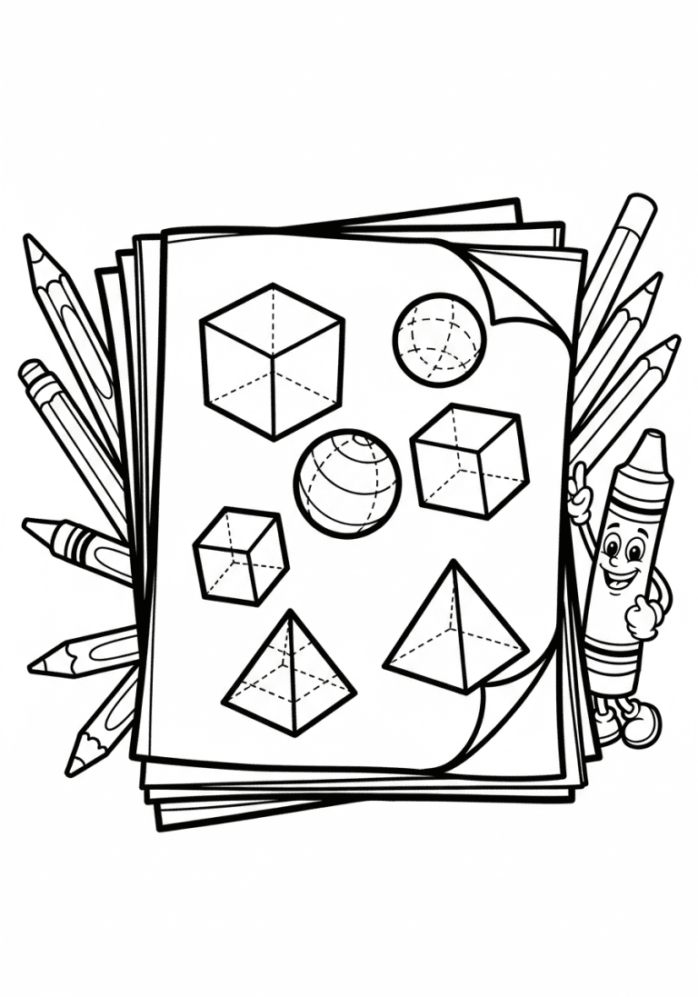 Free 3D Shapes Coloring Pages for Kids - Creative Nest Kids