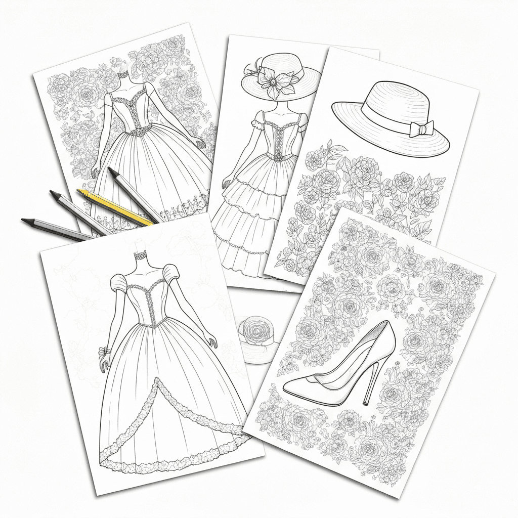 Free Christian Dior Fashion Coloring Pages for Kids - Creative Nest Kids