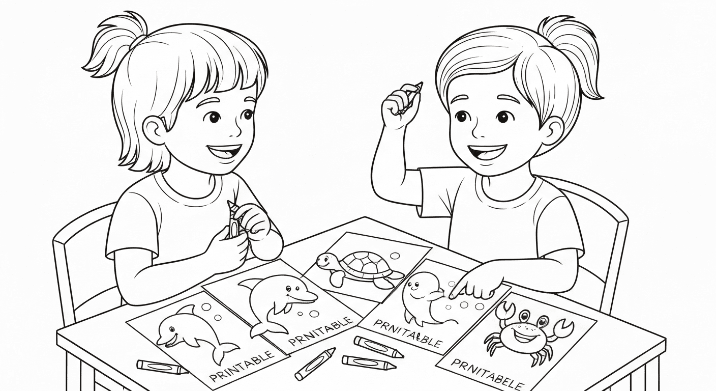 Easy Sea Animal Drawings for Kids - Creative Nest Kids